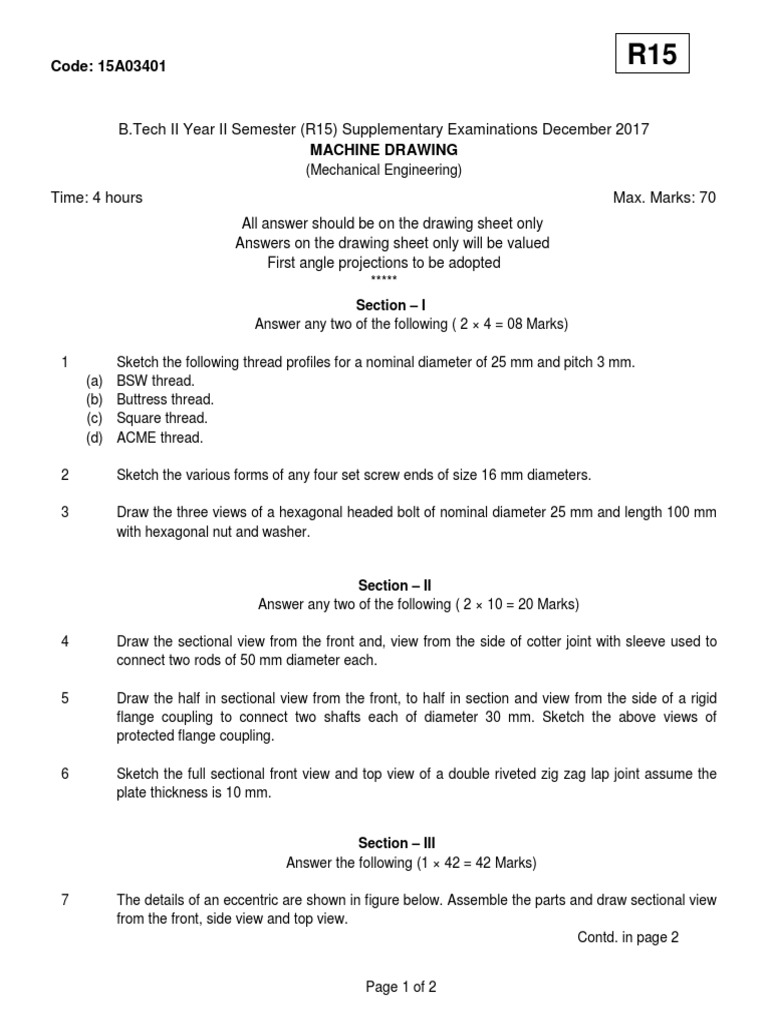 15A03401 Machine Drawing PDF | Download Free PDF | Screw | Tools