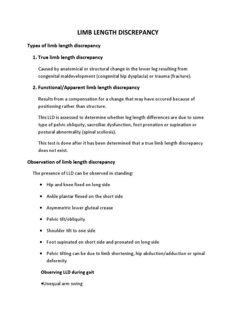 Limb Length Discrepancy | PDF | Anatomical Terms Of Motion | Hip