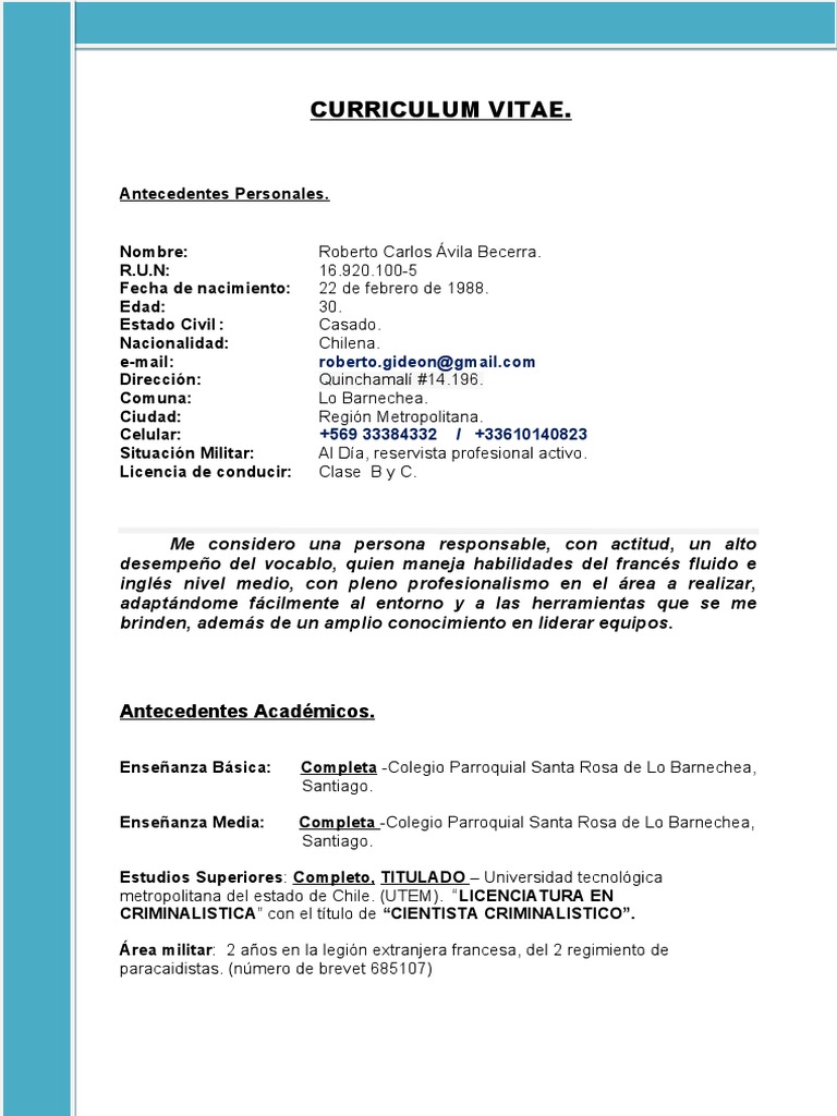 Curriculum Roberto 2018 Ultra Full | Descargar gratis PDF | Educación avanzada | Plan de estudios