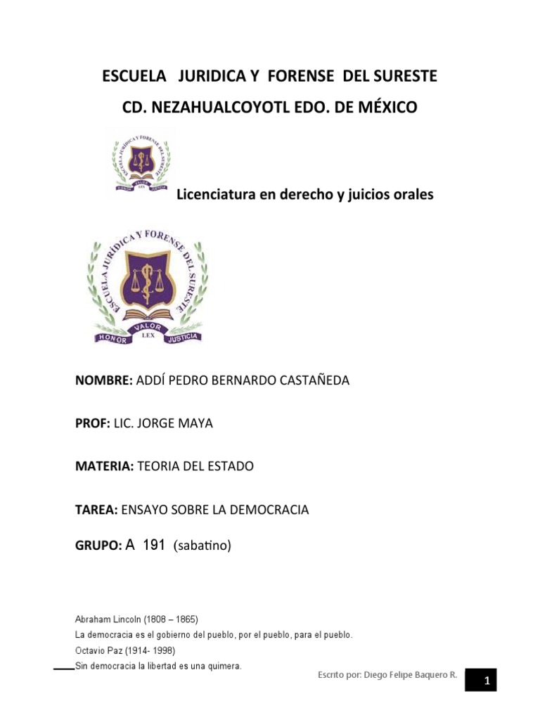 Ensayo De La Democracia Pdf Democracia Ideologías Políticas