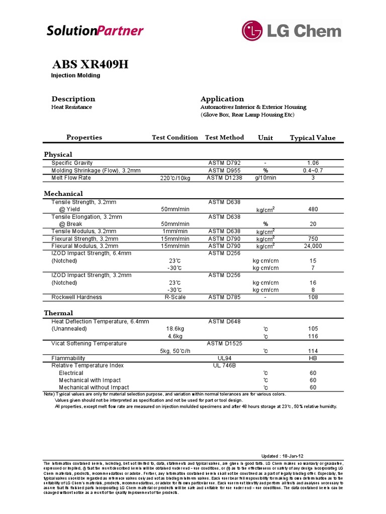 Abs Xr409H: Description Application | PDF | Electrical Resistance And Conductance | Celsius