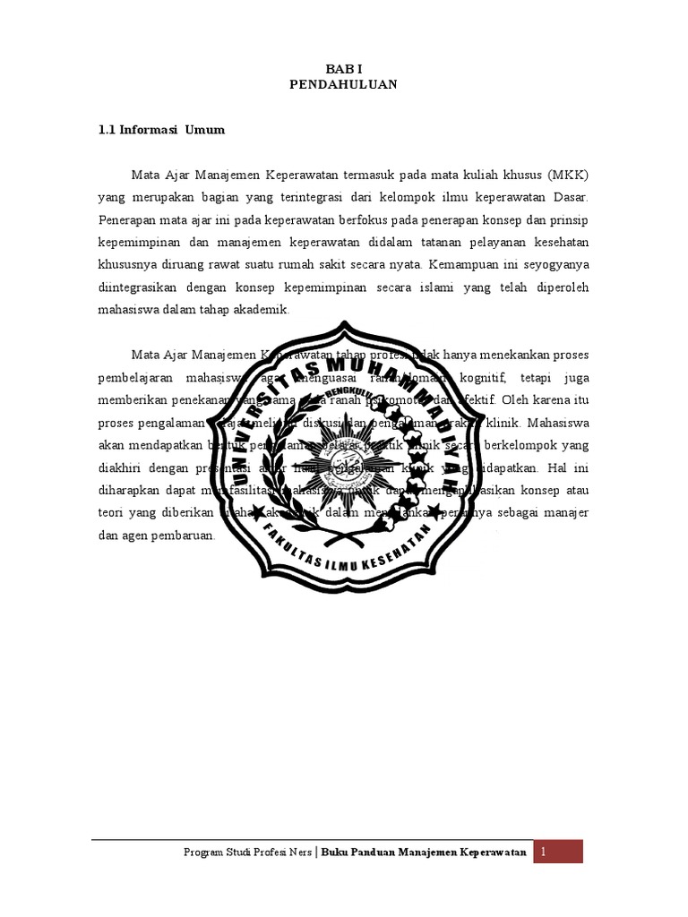 Buku Panduan Praktek Manajemen Keperawatan 2020 | PDF