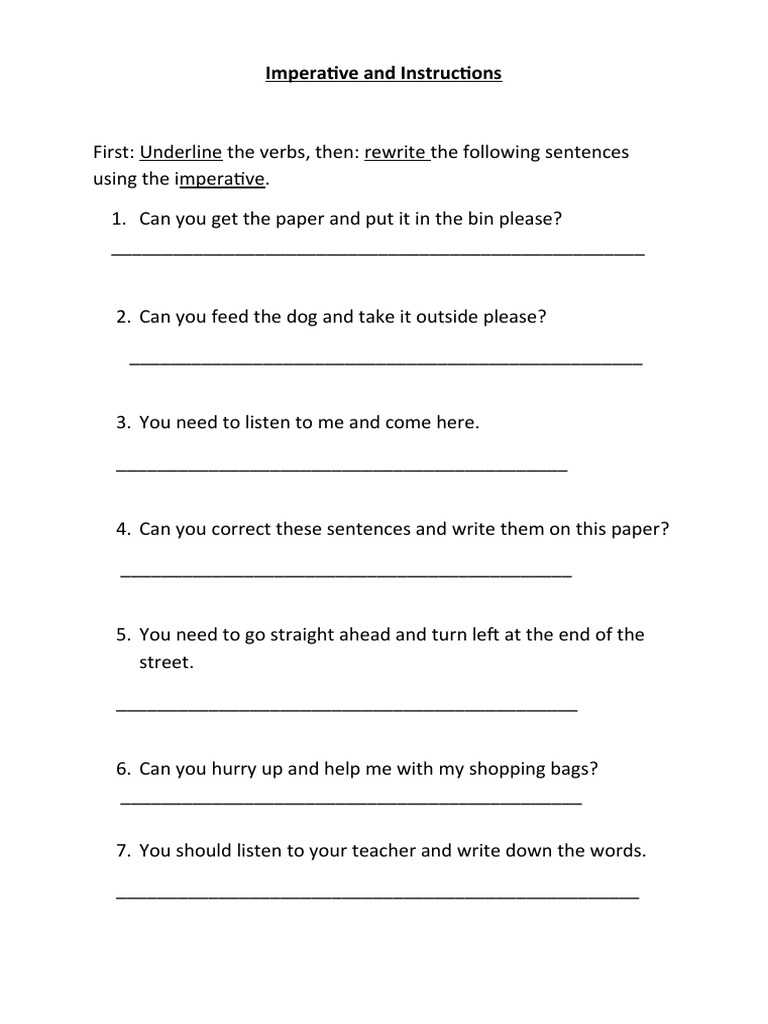 Imperative and Instructions | PDF | Linguistics | Human Communication