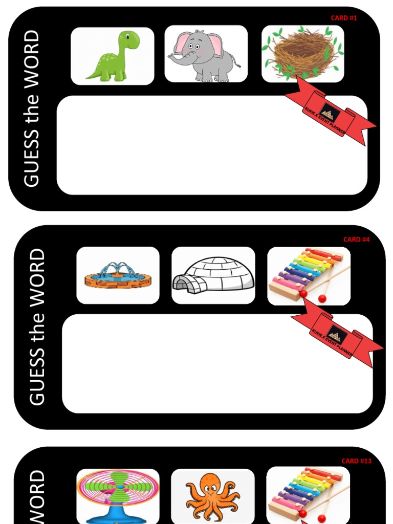 Guess the Word Card Game Collection | PDF | Game Shows | Gaming