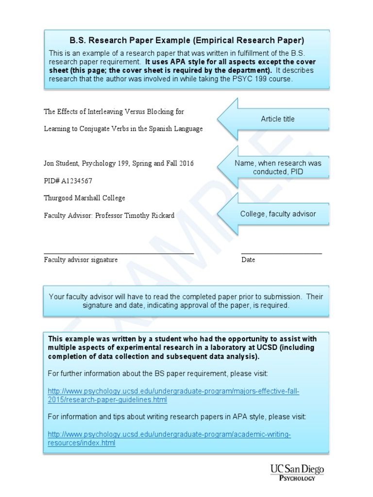B.S. Research Paper Example (Empirical Research Paper) | PDF