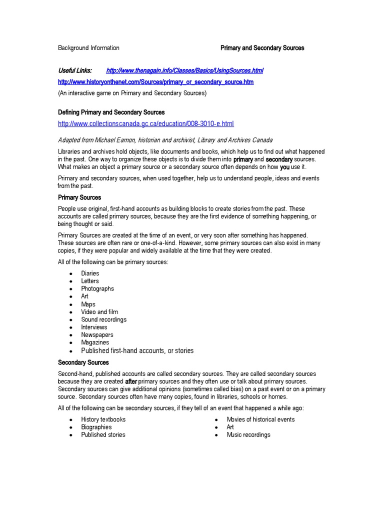 Useful Links:: Published First-Hand Accounts, or Stories | PDF ...