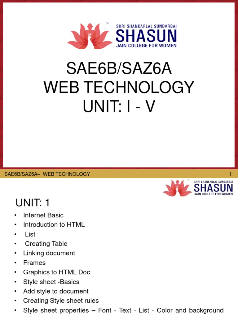 Web Technology Full Notes by Shasun | Download Free PDF | Html Element ...