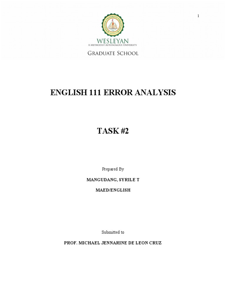 Eng 113 TASK NUMBER 2 AND 3 | Download Free PDF | Language Acquisition ...