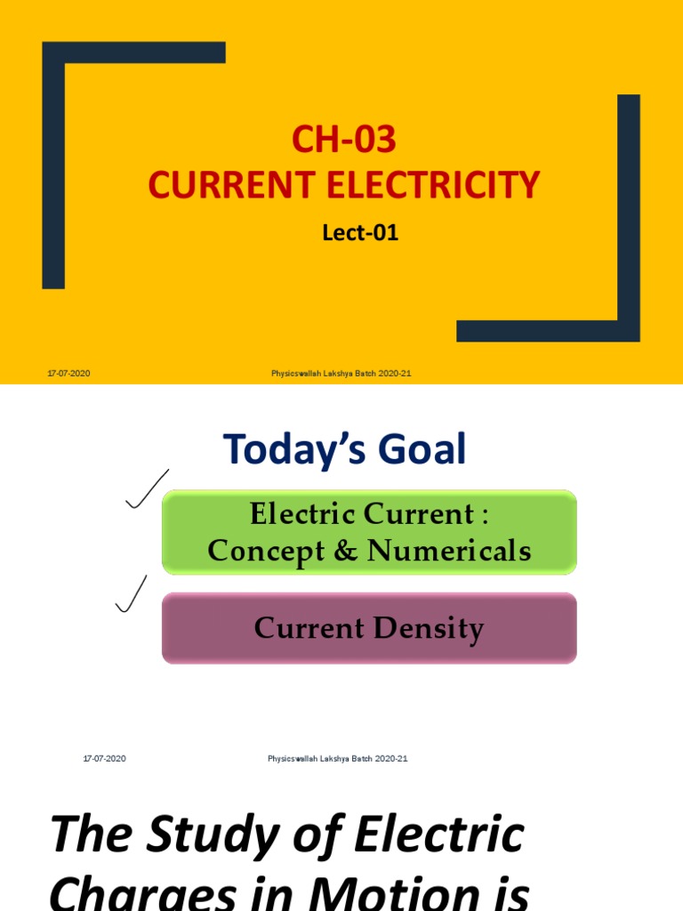 Current Electricity Concepts and Formulas | PDF | Electrical ...