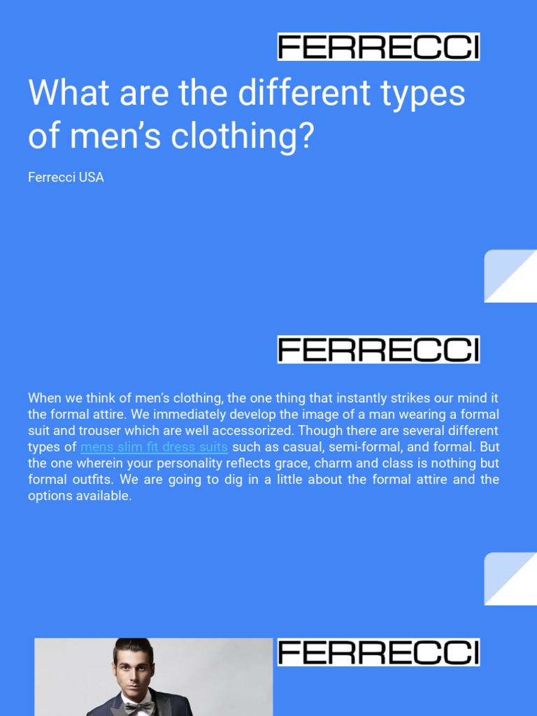 What Are The Different Types of Men's Clothing | PDF