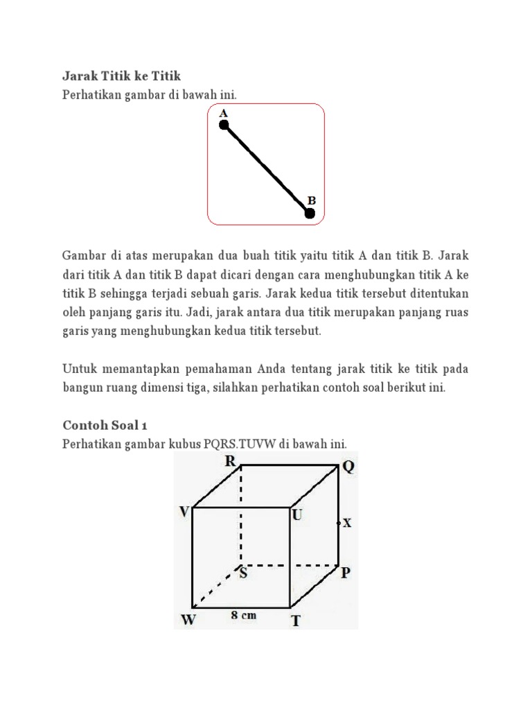 Jarak Titik ke Titik dan Garis | PDF