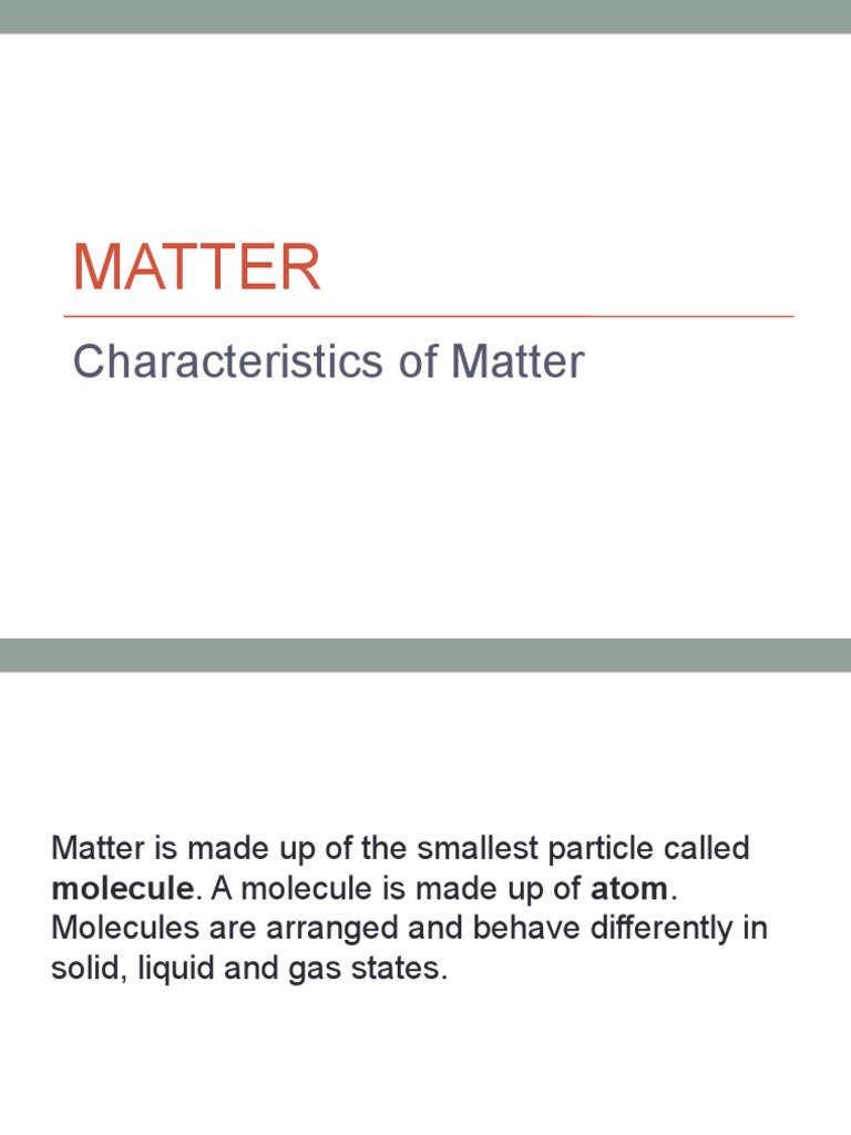 Matter Grade 6 | PDF