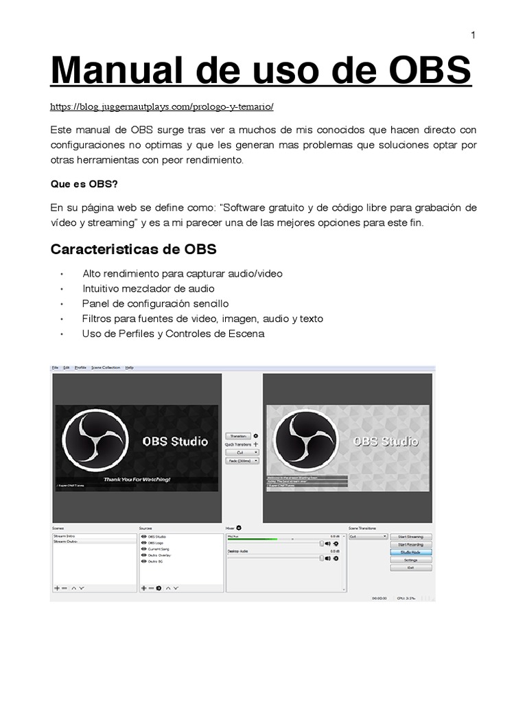MANUAL Screencast y Streaming (Con OBS) | Descargar gratis PDF | Ventana (informática) | Vídeo