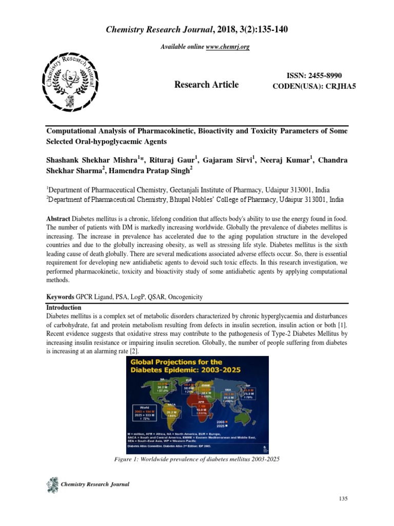 Chemistry Research Journal, 2018, 3 (2) :135-140 | PDF | Diabetes ...