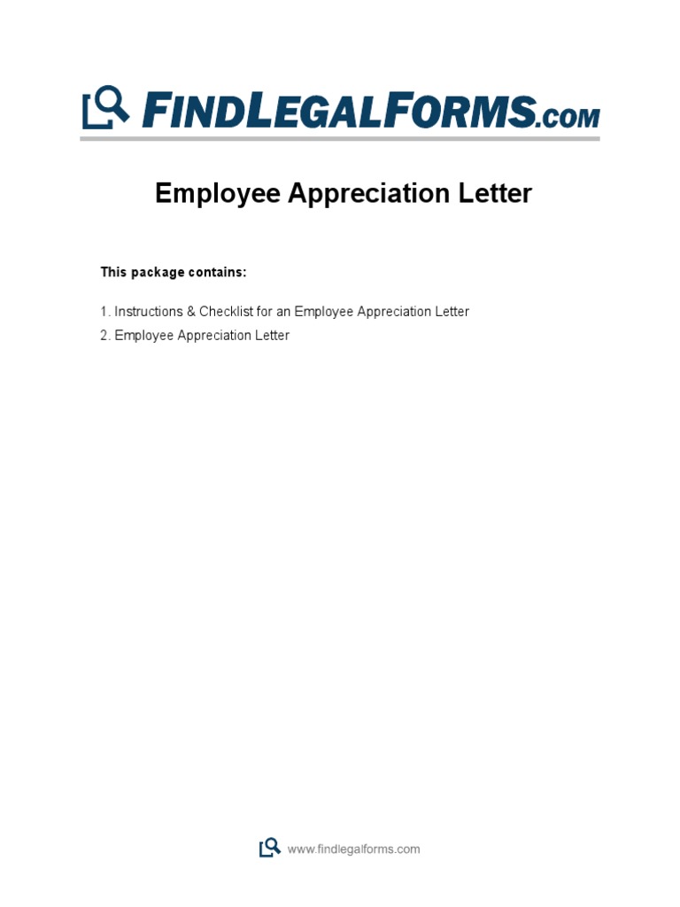 Employee Appreciation Letter Template | PDF