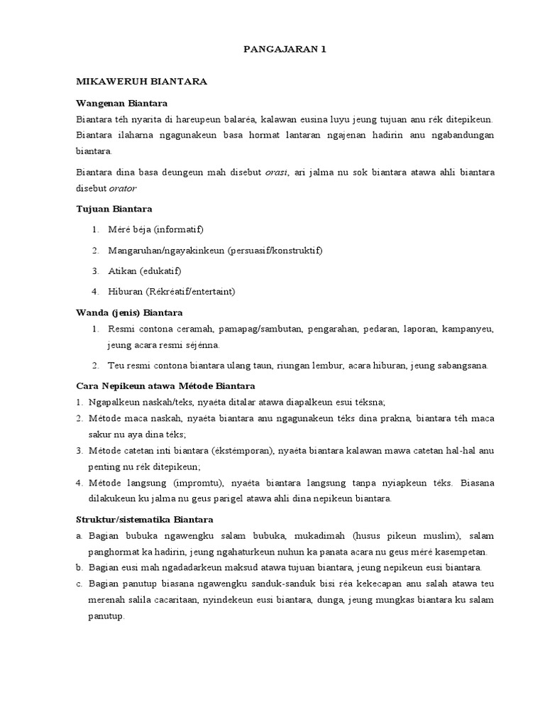 Sunda11-MATERI 1 BIANTARA | PDF