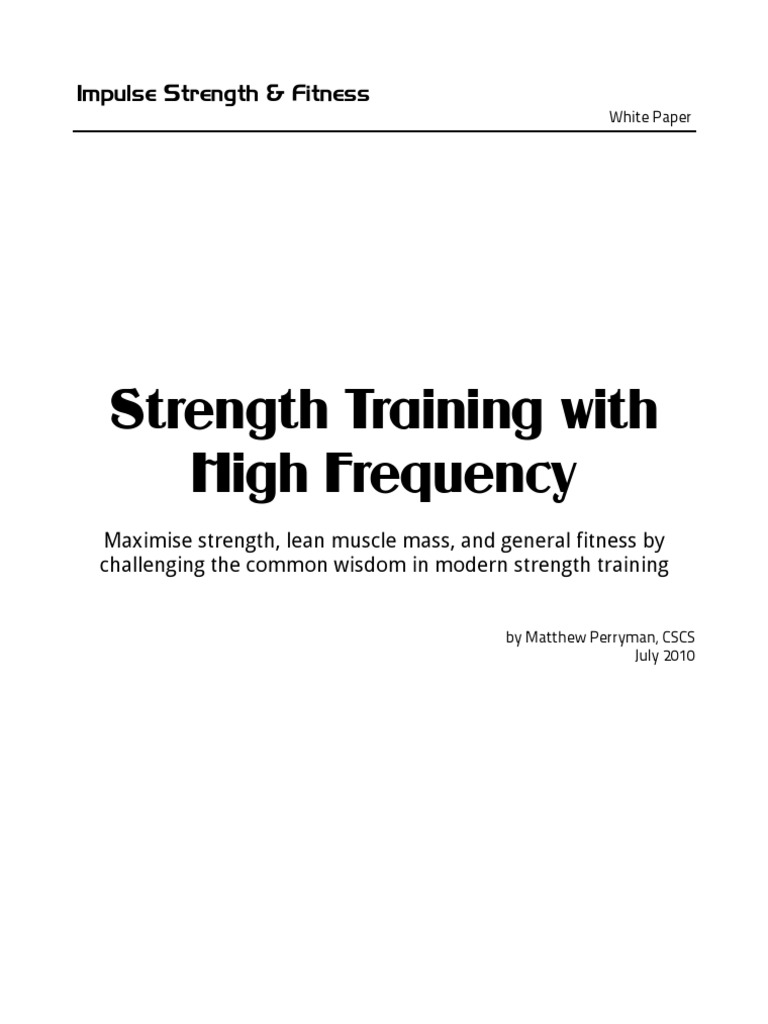 Daily Adjustable Training With High Frequency | PDF | Strength Training ...