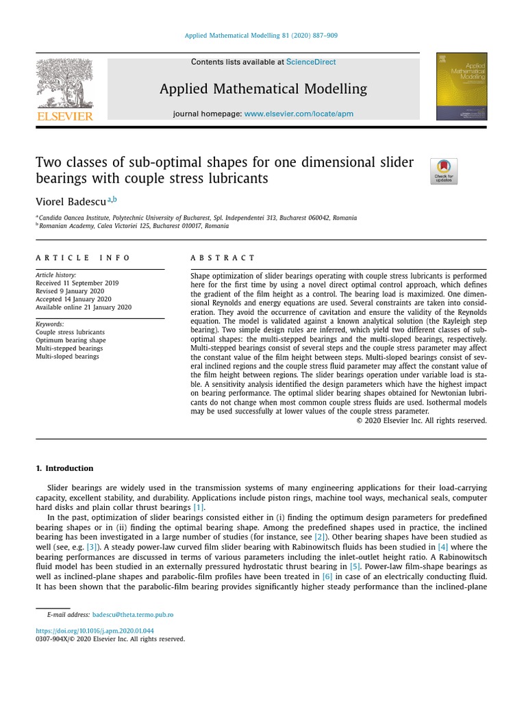 Applied Mathematical Modelling: Viorel Badescu | PDF | Optimal Control ...