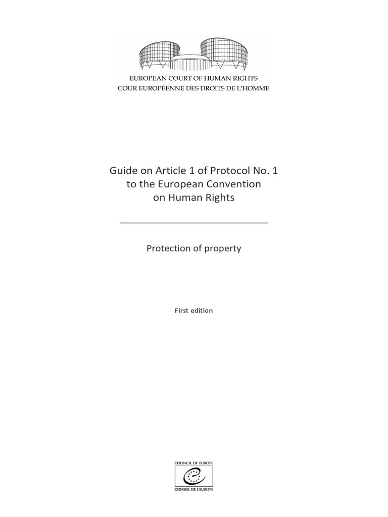 Guide On Article 1 of Protocol No. 1 To The European Convention On ...