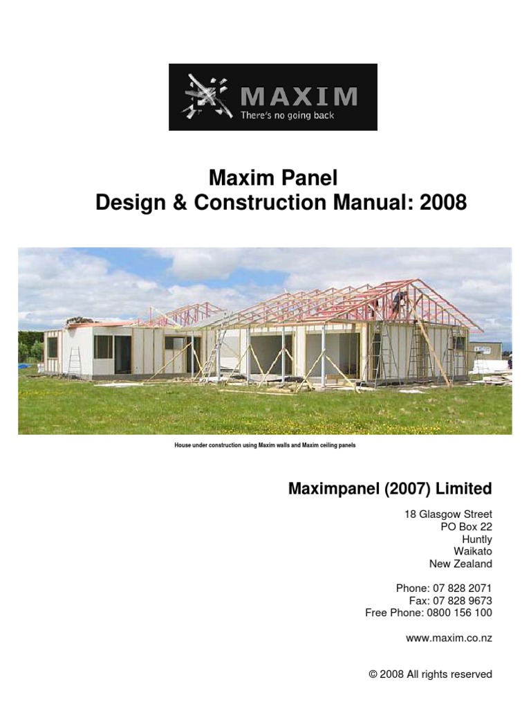 Maxim Panel Design Construction Manual 2008 | PDF | Wall | Framing ...