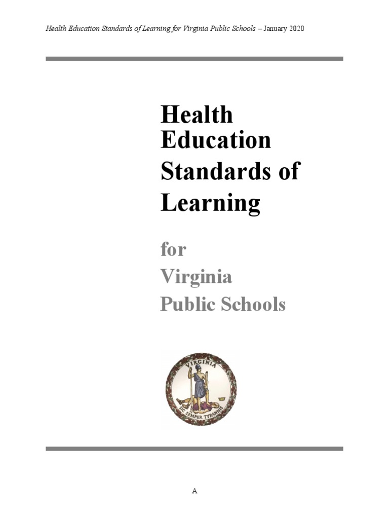 Health Education Standards of Learning: For Virginia Public Schools ...