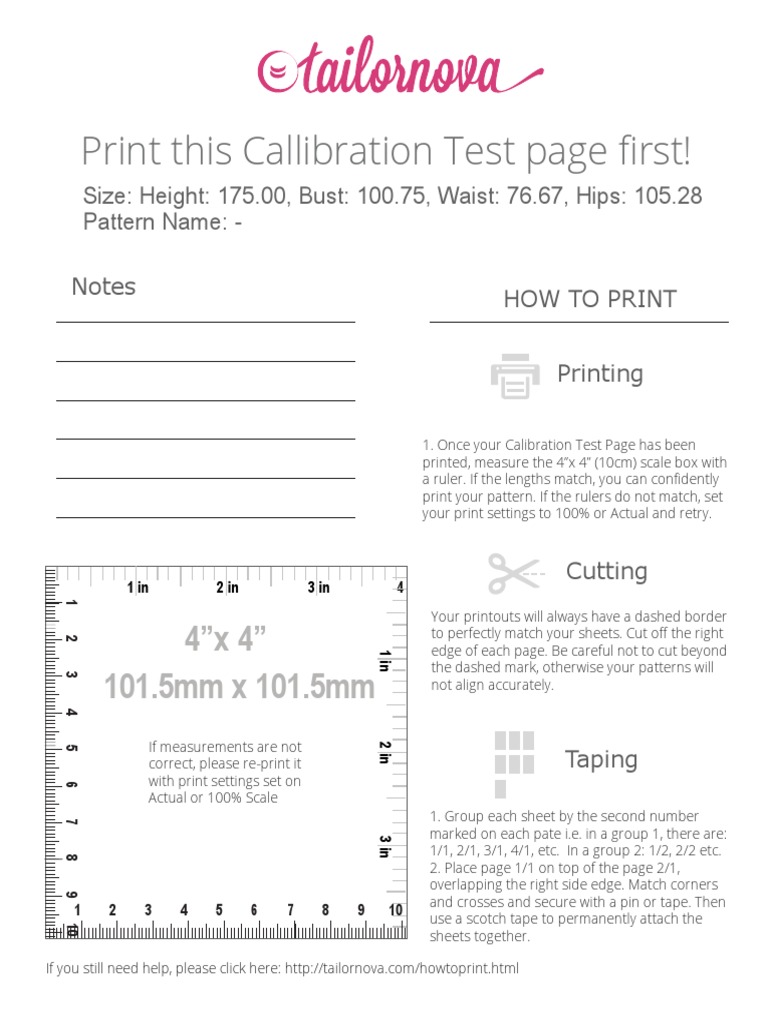 Calibration Test for Tailornova Patterns | PDF | Calibration