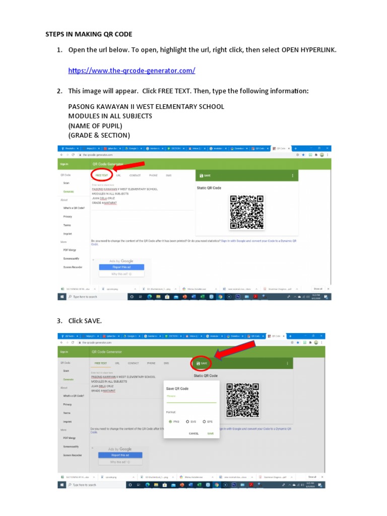 Steps in Making QR Code | PDF