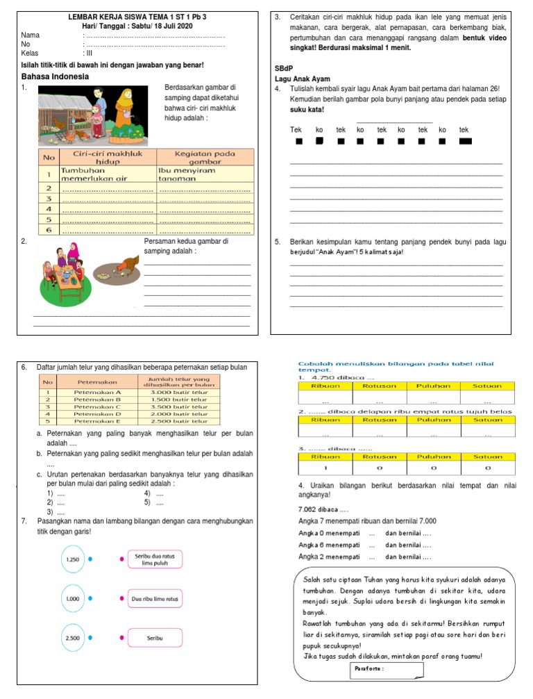 LKS KLS 3 2020-2021 TEMA 1 ST 1 PB 3 PDF | PDF