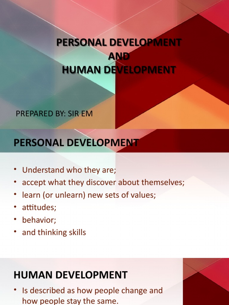 Personal Development AND Human Development Personal Development AND ...