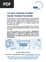 TUV India Training Calendar 2025 | PDF