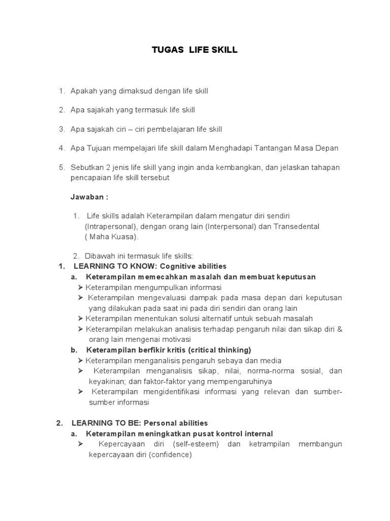 Tugas Life Skill | PDF
