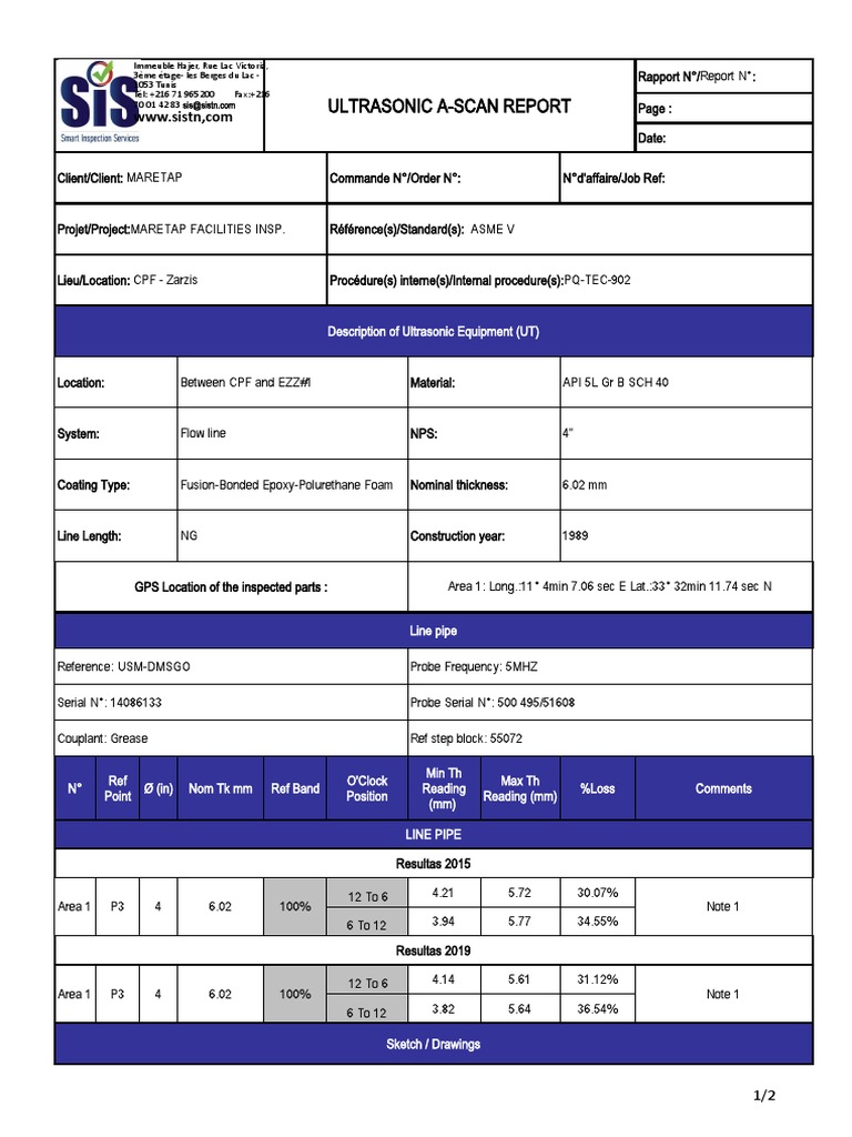 Fq-Tec-904 - Ultrasonic A-Scan Report | PDF | Equipment | Mechanical ...