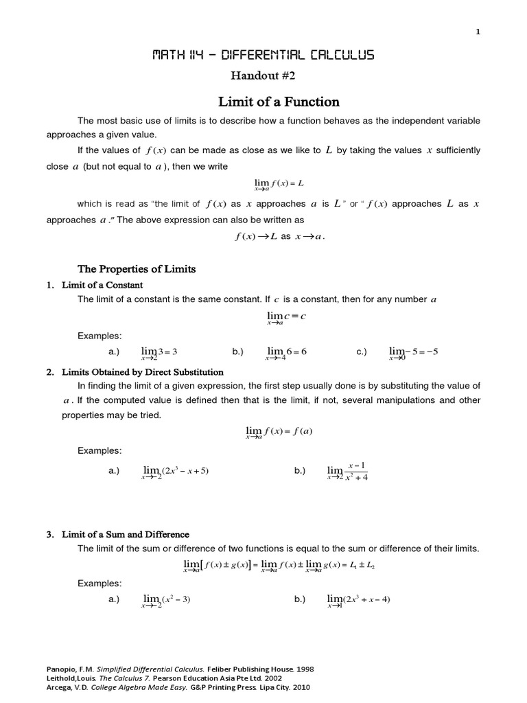 Limits PDF | PDF | Limit (Mathematics) | Summation