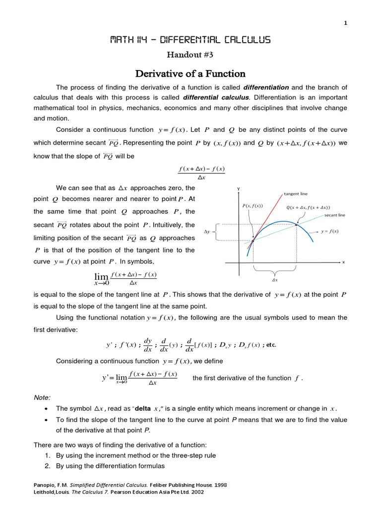 Three Step Rule PDF | PDF | Derivative | Slope