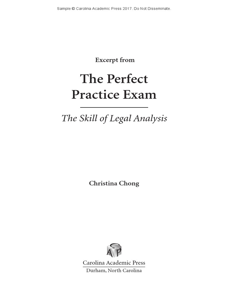 The Perfect Practice Exam: The Skill of Legal Analysis | PDF ...