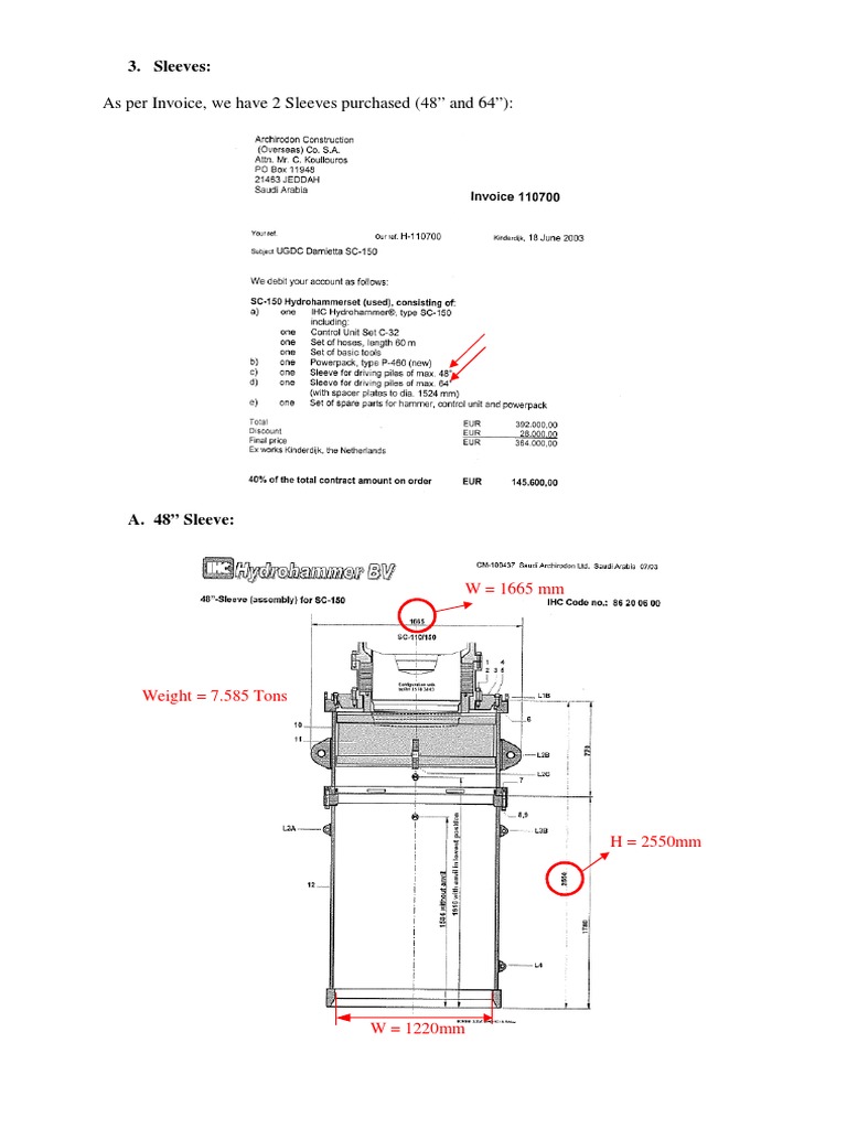 IHC SC-150 - Details and Specifications (Sleeve - Pile Cap) | PDF