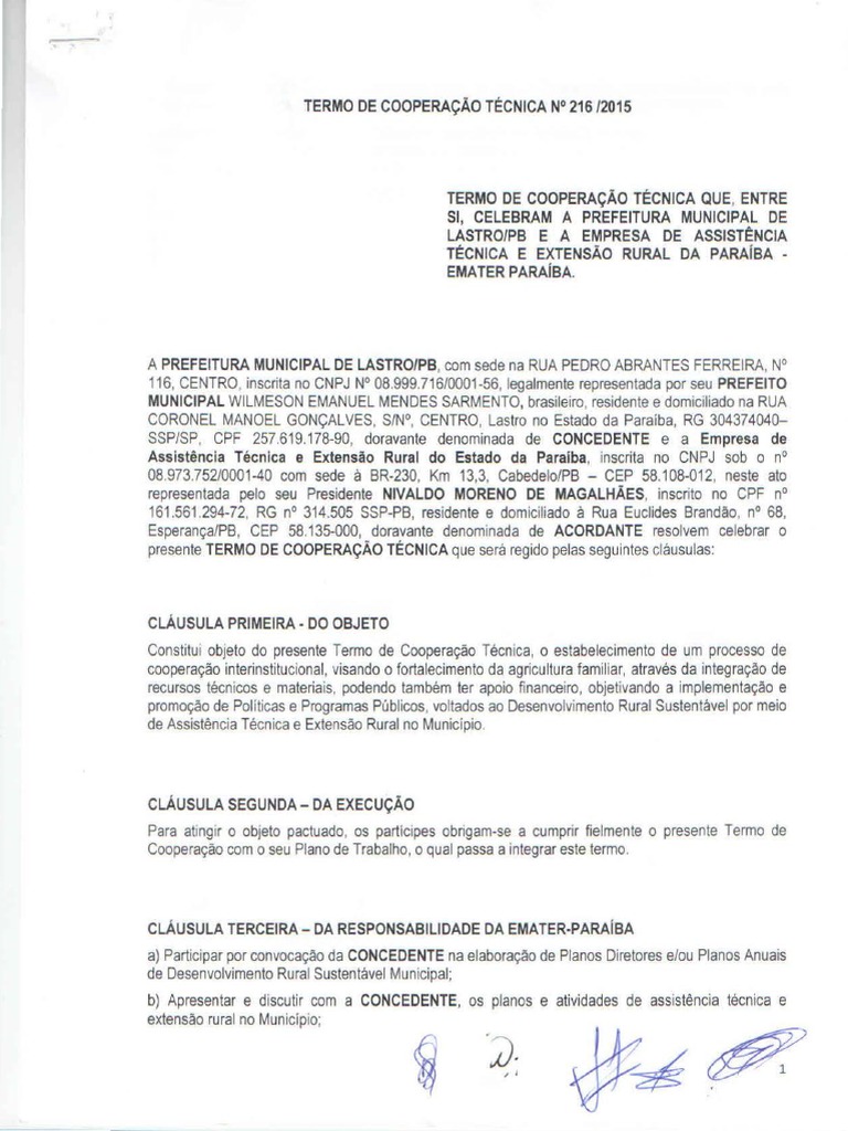 Modelo de Termo-Cooperacao-Tecnica | Download grátis PDF | Planejamento ...