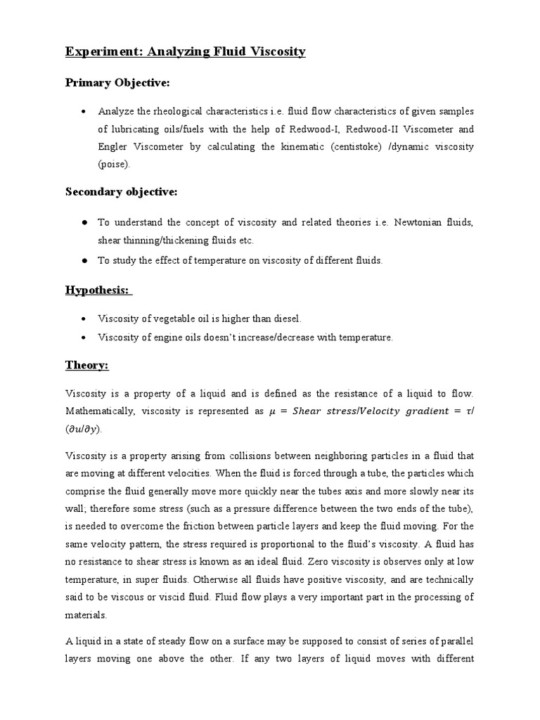 Lab Report Viscometer | PDF | Viscosity | Physical Quantities