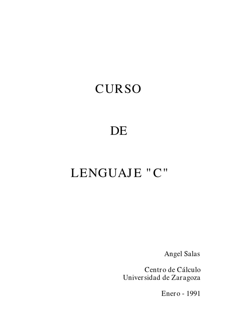A Lenguaje C PDF | PDF | C (lenguaje de programación) | Puntero ...