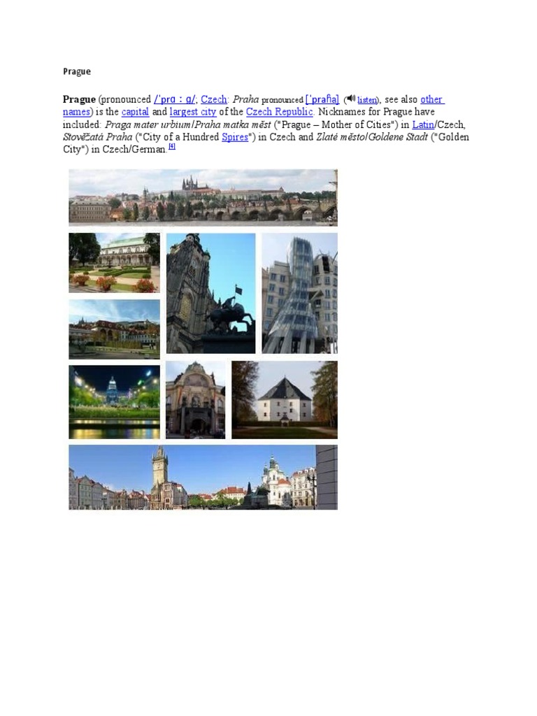Prague: Capital of Czech Republic | PDF