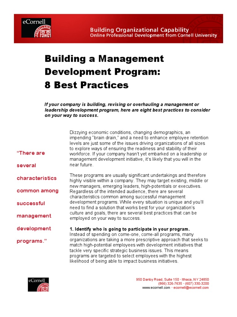 Building A Management Development Program 8 Best Practices | PDF ...