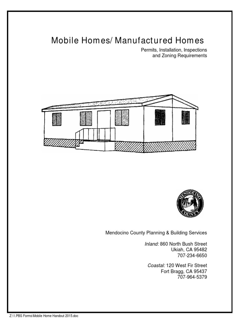 Mobile Homes/Manufactured Homes: Permits, Installation, Inspections and ...
