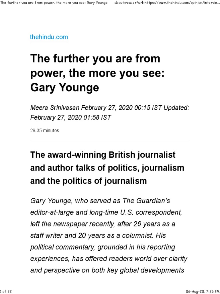 The Award-Winning British Journalist and Author Talks of Politics ...