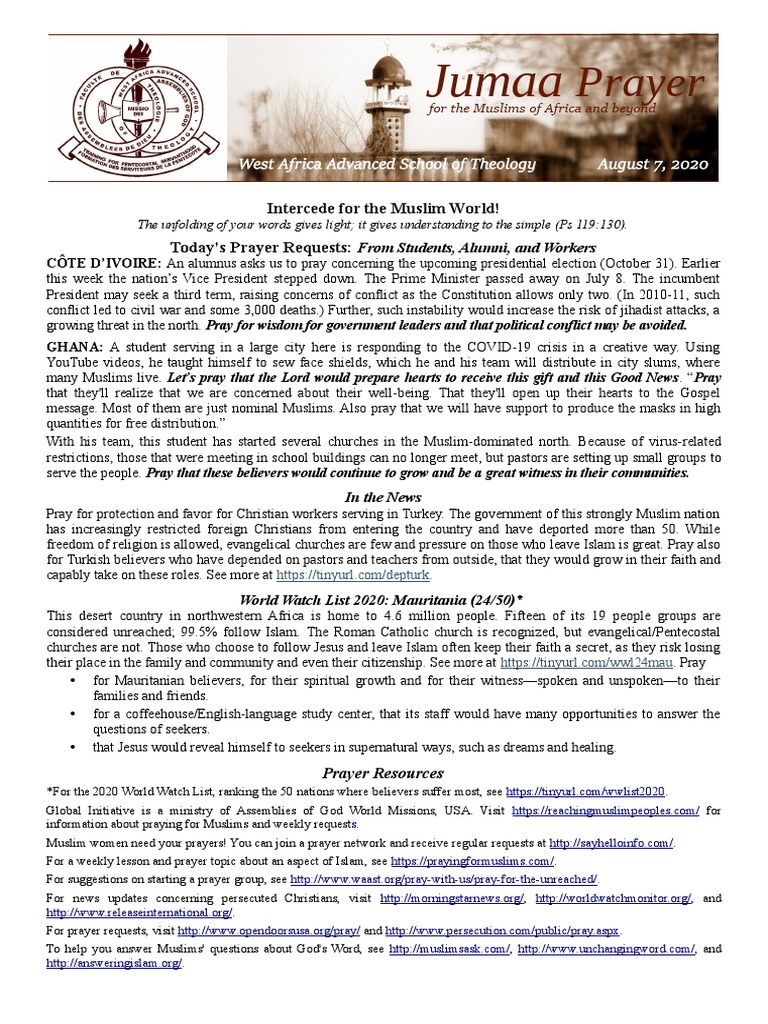 August 7, 2020 | PDF | Prayer | Pentecostalism