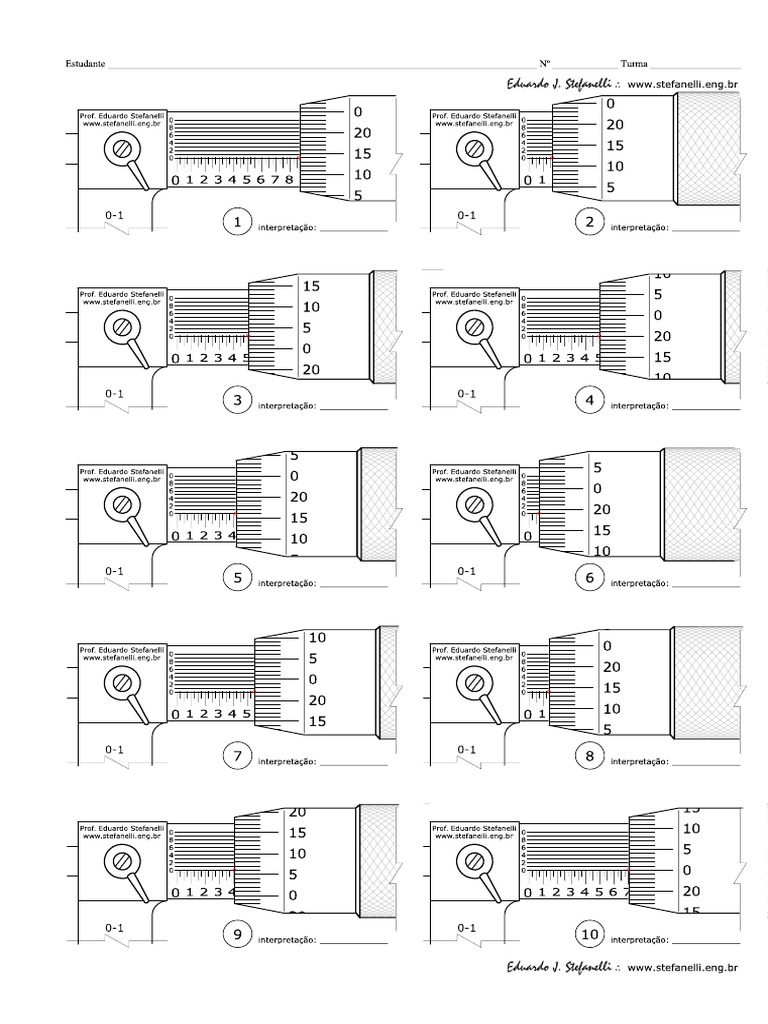 Micrometro Diez Milesimas Pulgada Exercicio 1 PDF | PDF