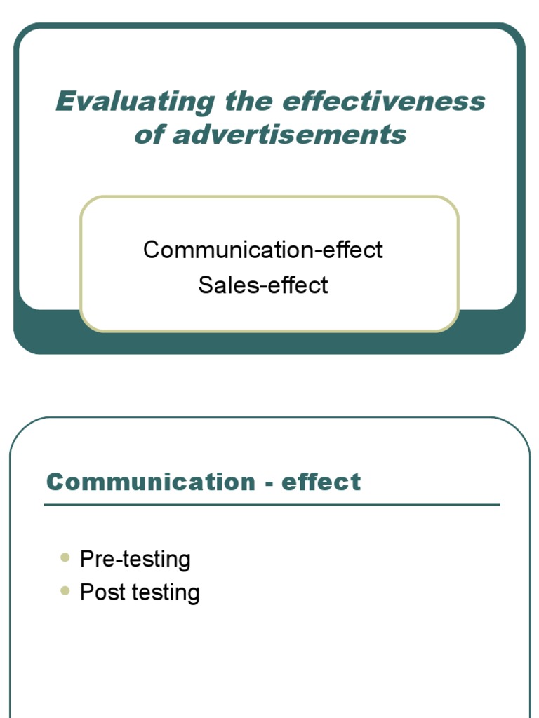 Evaluating The Effectiveness of Advertisements | PDF