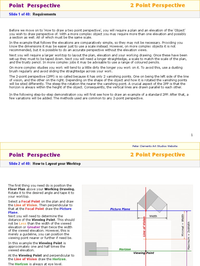 2 Point Perspective PDF | PDF | Perspective (Graphical) | Horizon