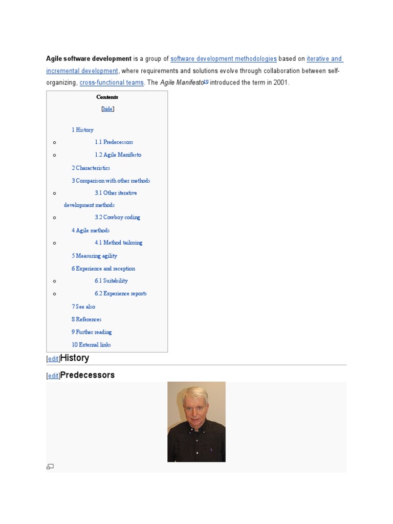 History: Agile Software Development Is A Group of | PDF | Agile ...