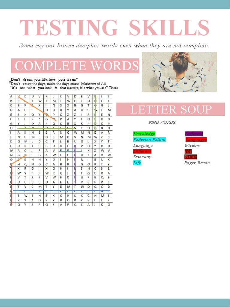 Testing Skills: Complete Words | PDF