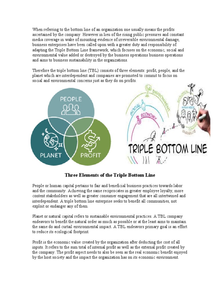 Three Elements of The Triple Bottom Line | PDF | Sustainability | Policy